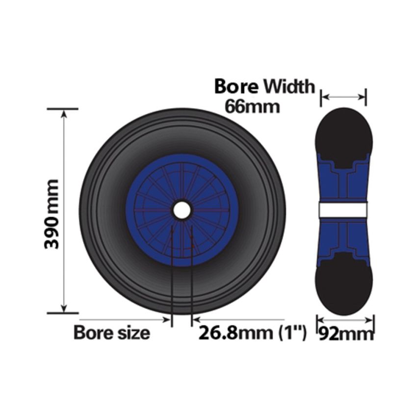 15" Puncture Proof Launching Trolley Wheel From TrailerTek.com
