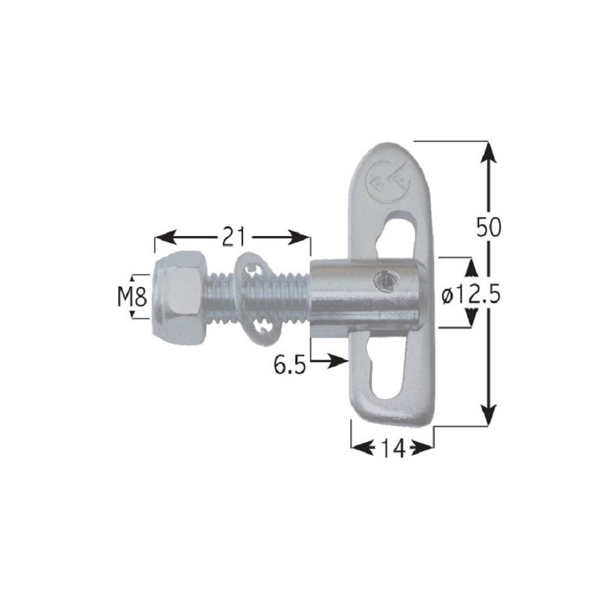 Antiluce fastener 8mm. bolt on