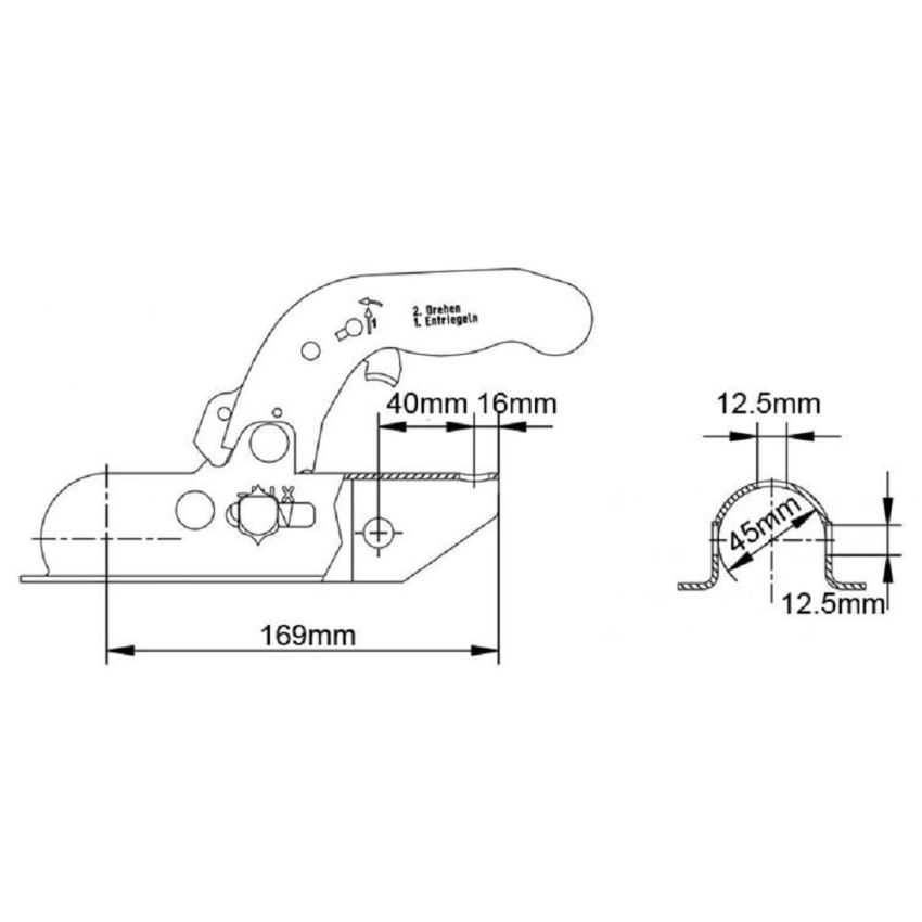 Knott 2000kg Pressed Steel Coupling Head