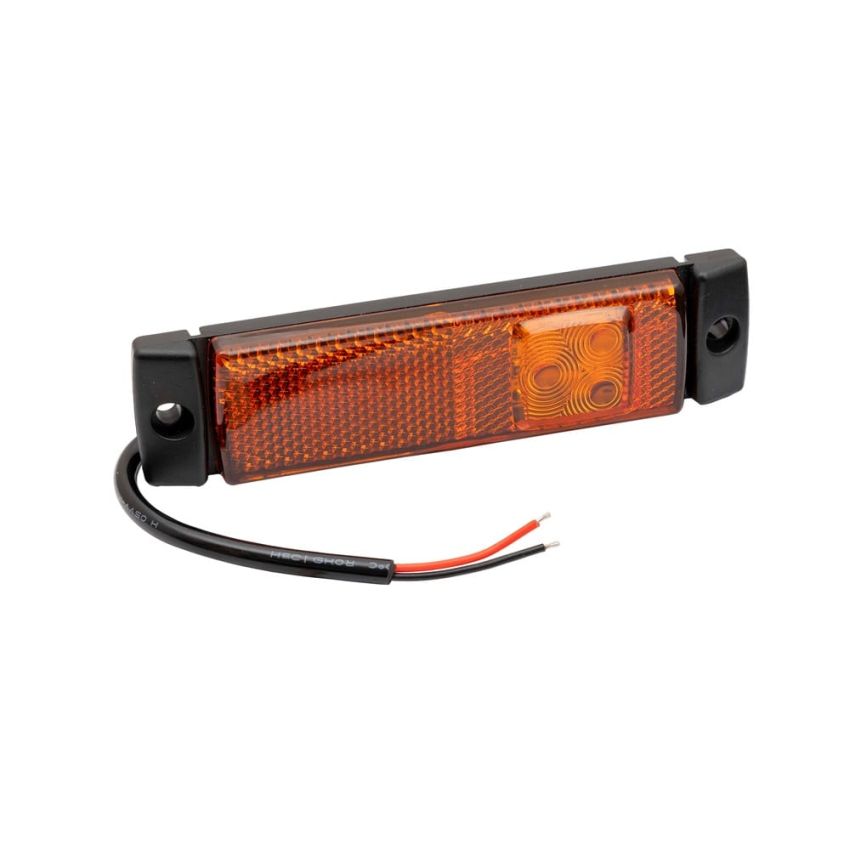 TrailerTek LED Side Marker Light, Rectangle Amber Lens, Screw Base, 12-24V