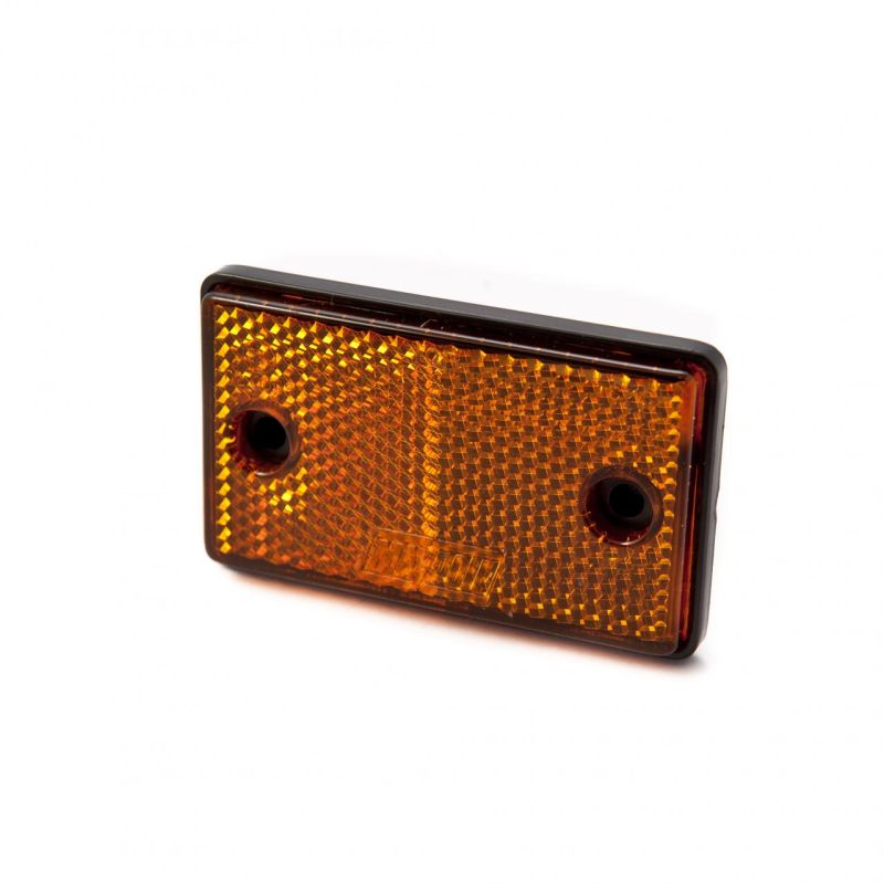 Reflector, rectangular, amber, stick on